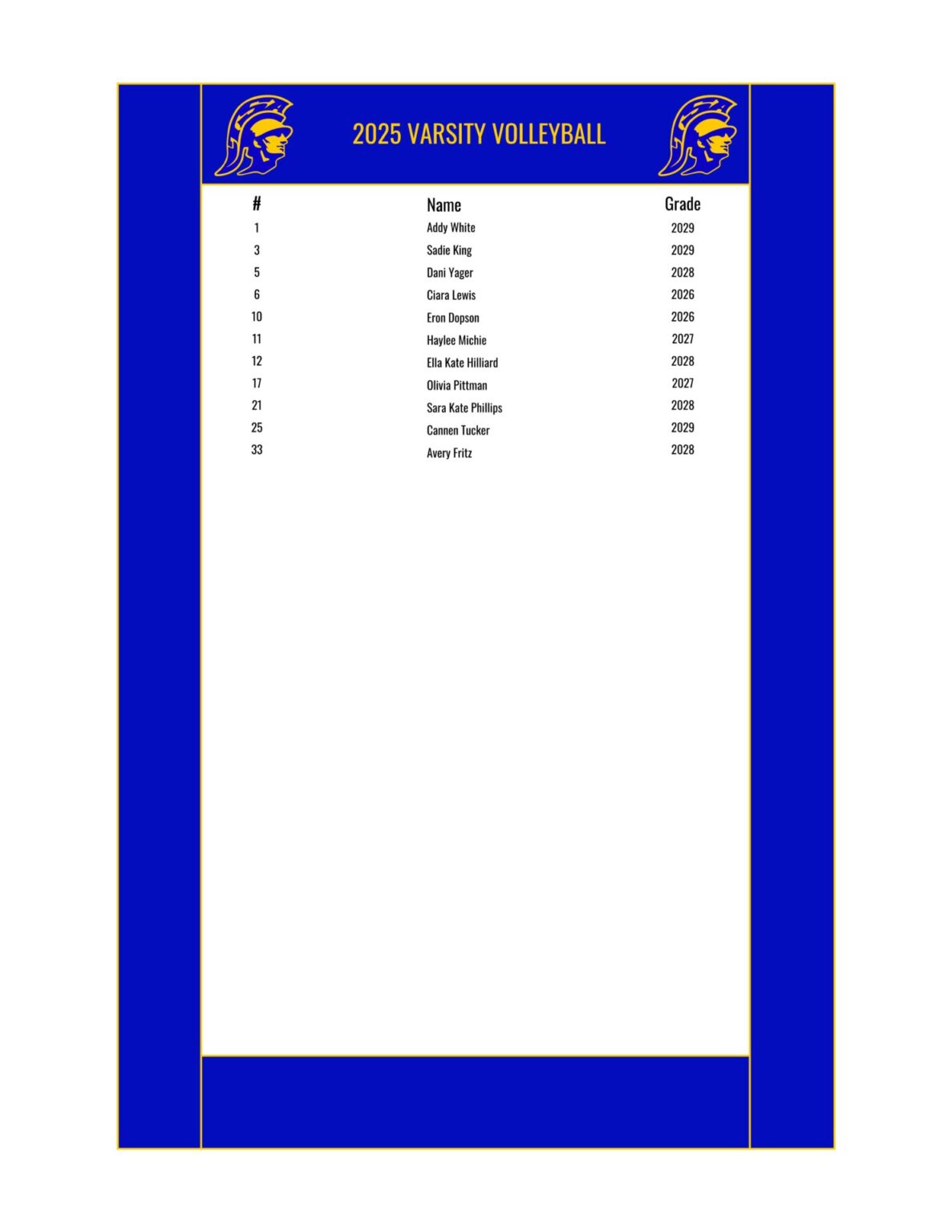 Varsity Volleyball Roster - Tattnall Square Academy